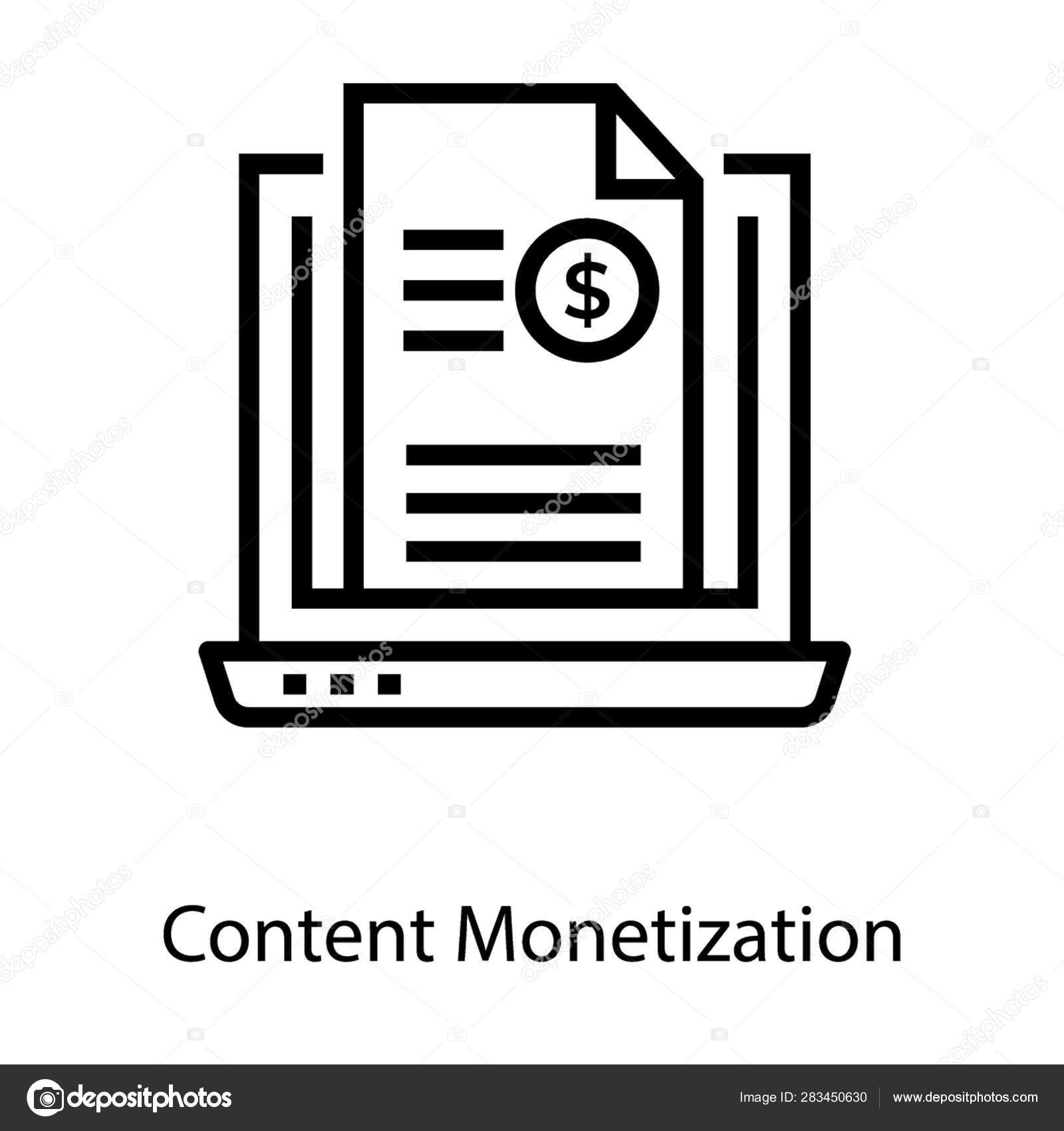 Content Monetization Icon Line Design Stock Vector Image by ...