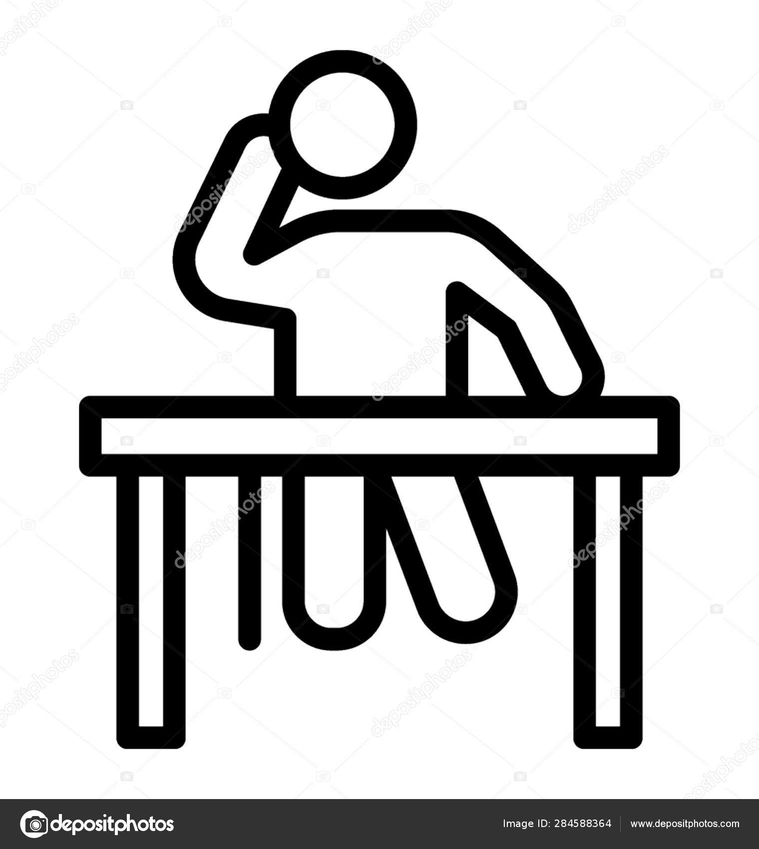 Student Sitting Class Line Icon Stock Vector by ©vectorspoint 284588364
