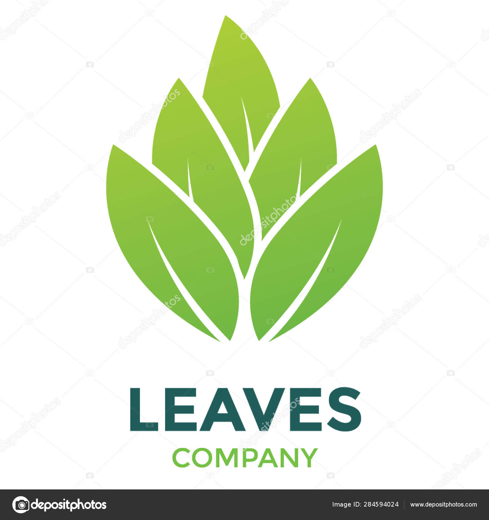 Leaves Logo Design Flat Vector Stock Vector by ©vectorspoint 284594024