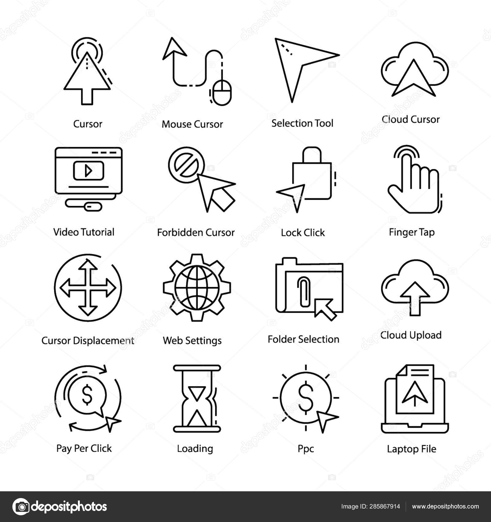 Here Pack Cursor Icons Consisting Visuals Editable Icons Unique Visuals ...