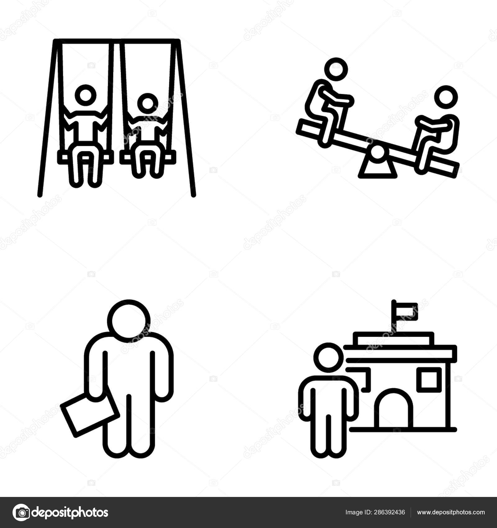 Have Look Pack School Students Icons Enriched Line Pictograms Schooling ...