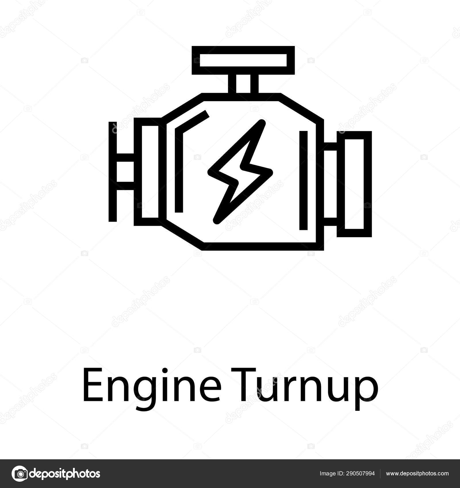 Icon Engine Turn Line Design Stock Vector Image by ©vectorspoint #290507994