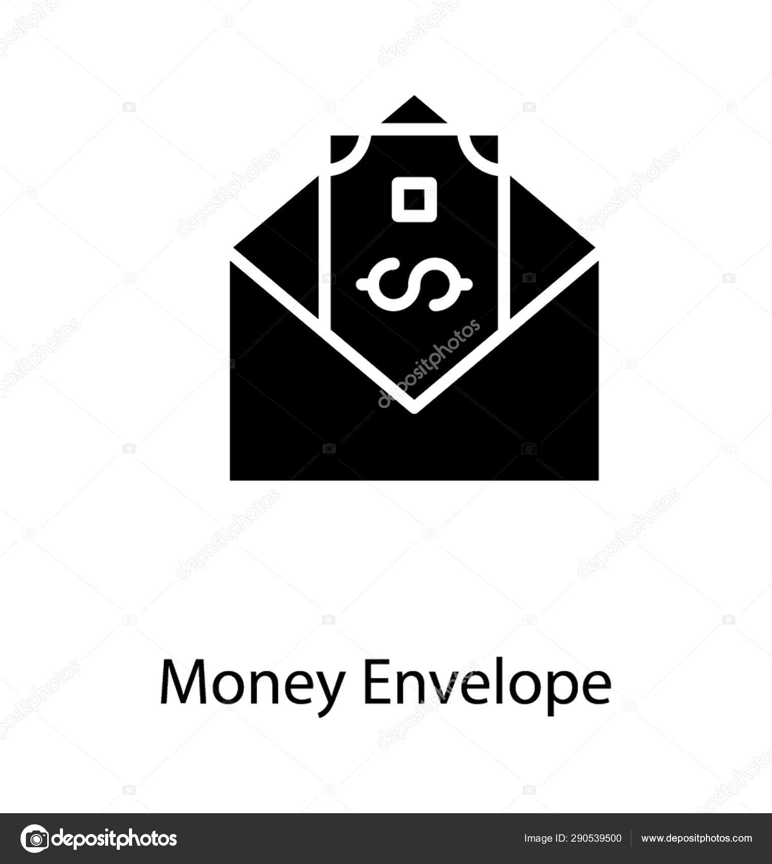 Money Envelope Icon Isolated White Background Stock Vector by ...