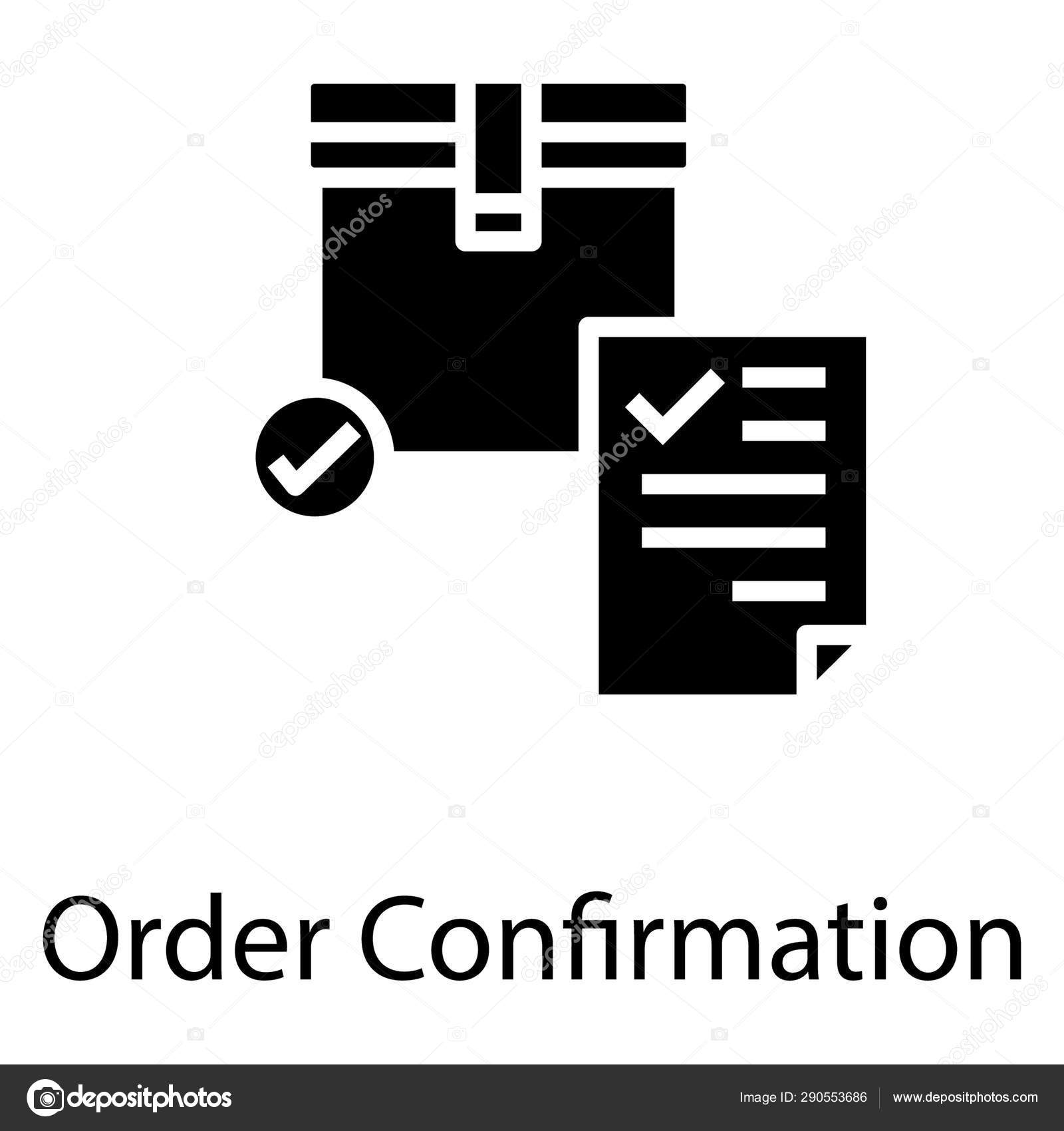 Order Confirmation Icon Solid Design Stock Vector by ©vectorspoint ...