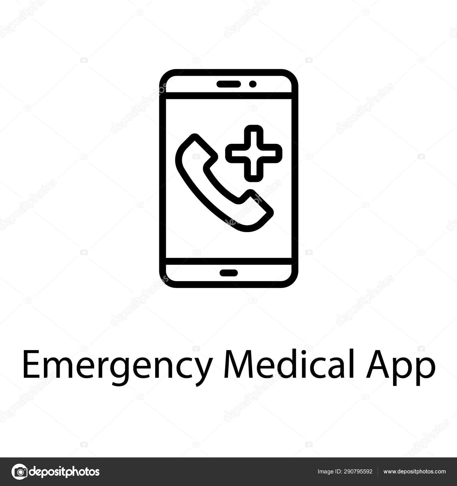 Mobile Medical App Icon Line Design Stock Vector by ©vectorspoint 290795592