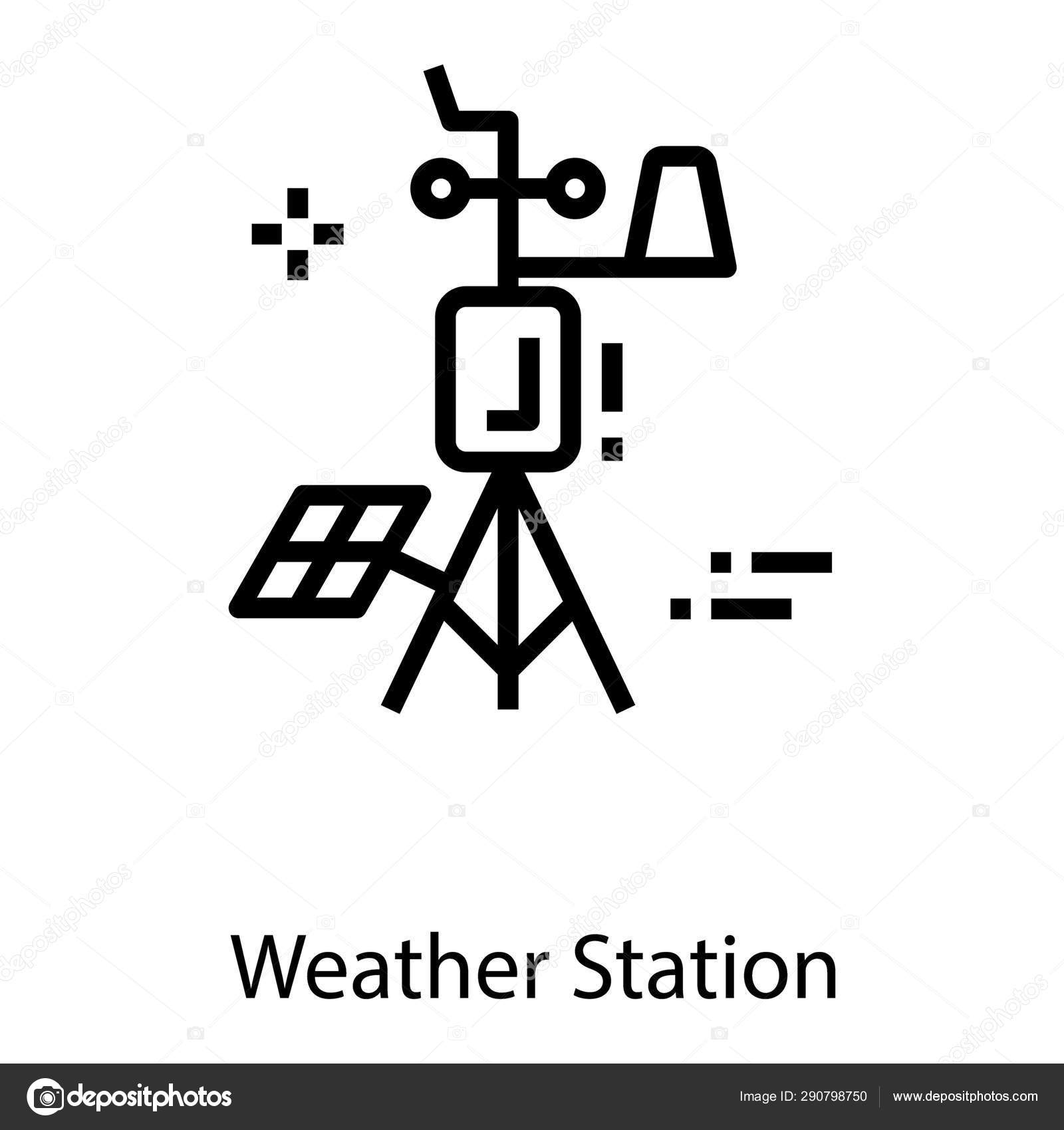 Weather Station Vector Line Design ⬇ Vector Image By © Vectorspoint Vector Stock 290798750