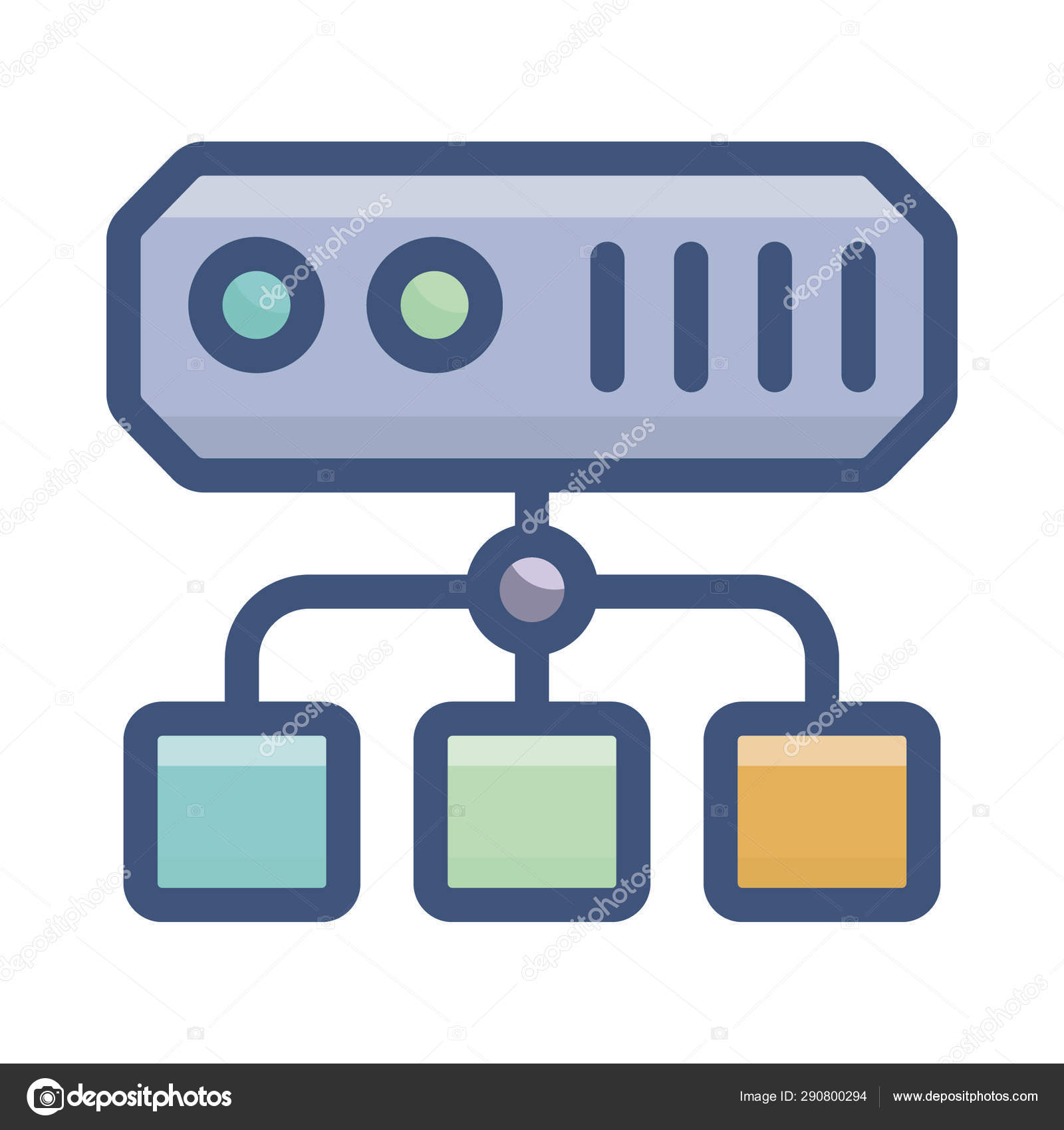 Dataserver Network Vector Flat Design Stock Vector Image by ...