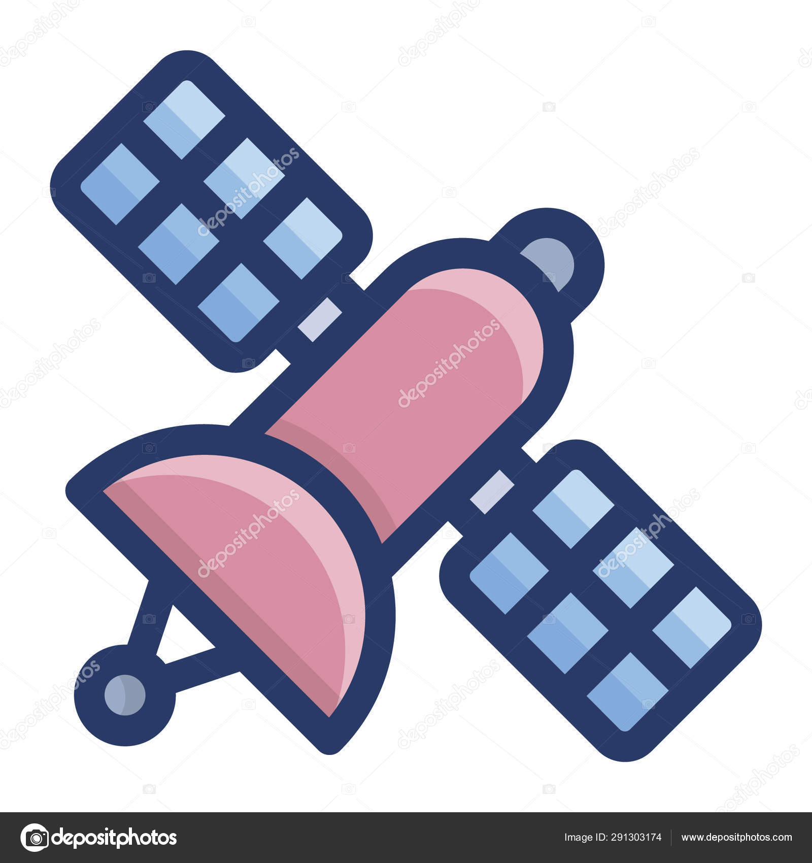 Space Satellite Vector Flat Design Stock Vector by ©vectorspoint 291303174
