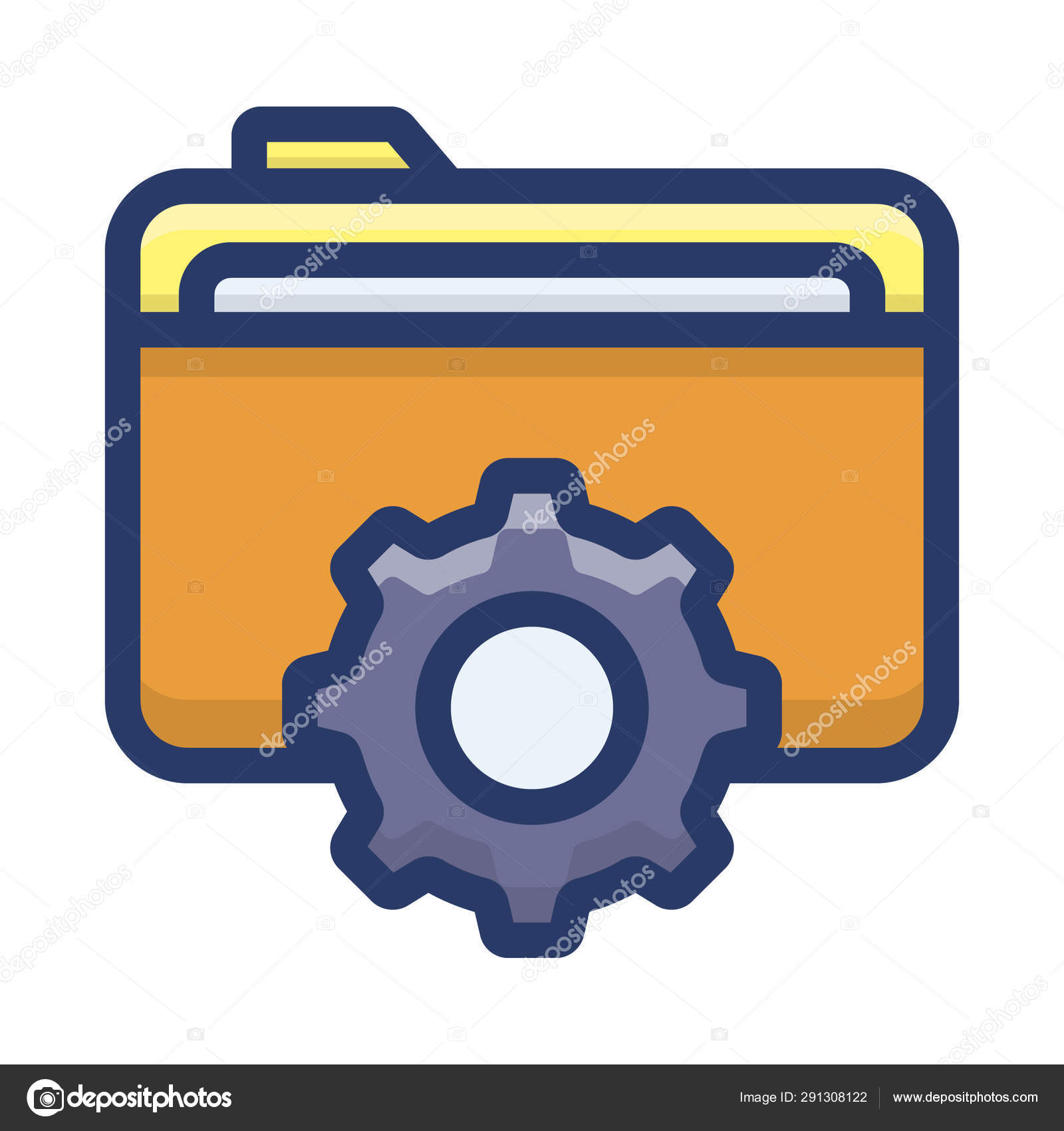 Flat Design Folder Setting Icon Stock Vector by ©vectorspoint 291308122