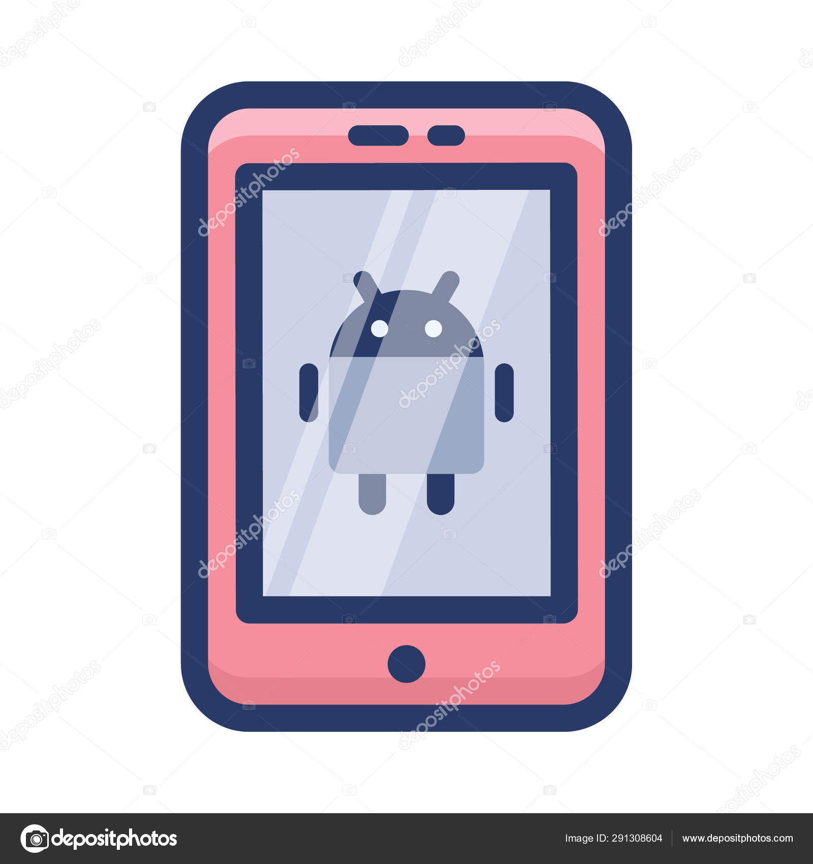 Android Phone Vector Flat Design Stock Vector by ©vectorspoint 291308604
