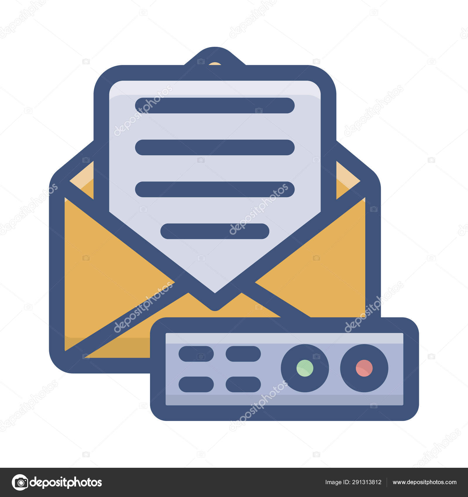 Icon Mail Server Icon Flat Design Stock Vector by ©vectorspoint 291313812