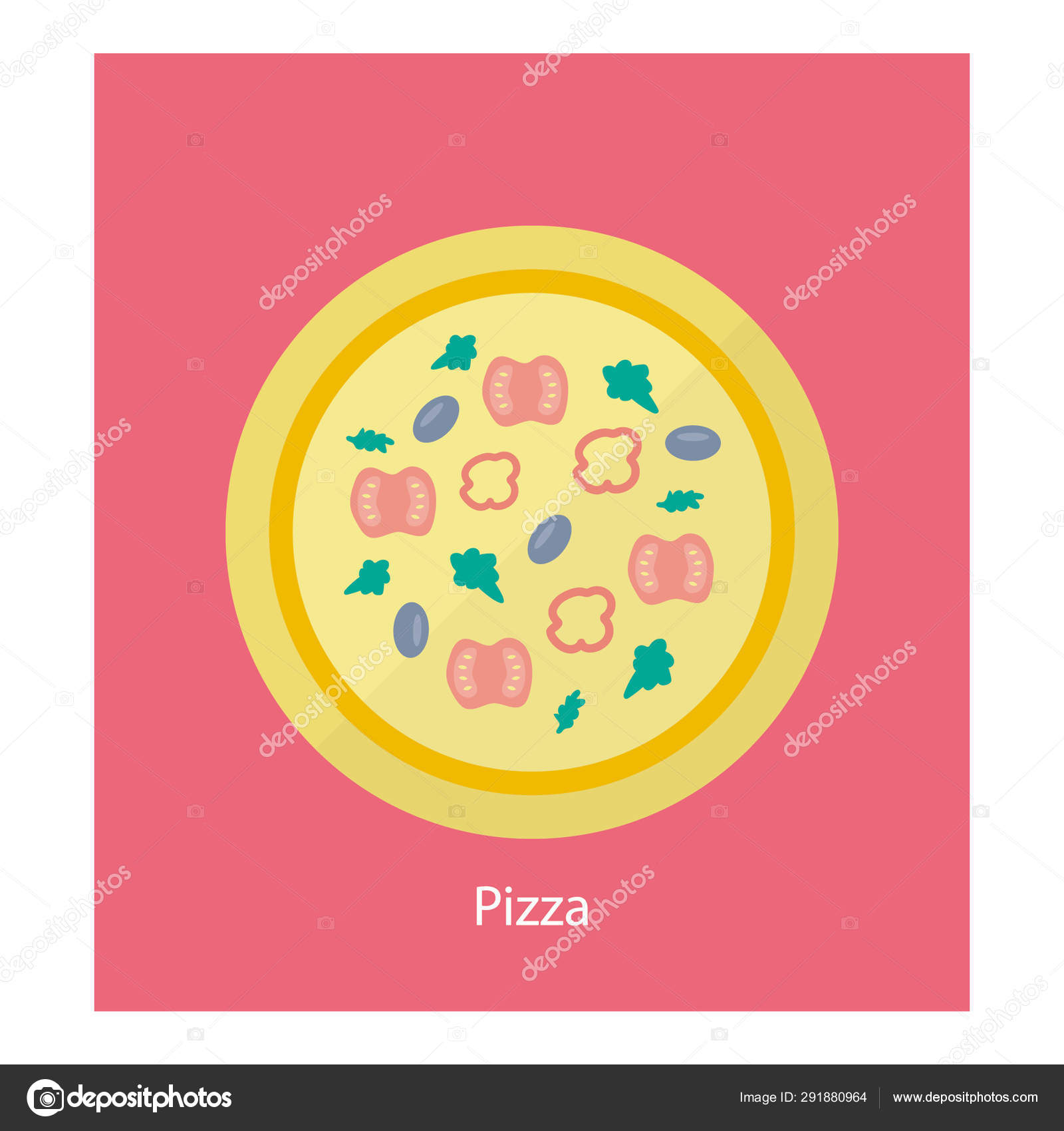 Italian Pizza Vector Line Vector Stock Vector by ©vectorspoint 291880964