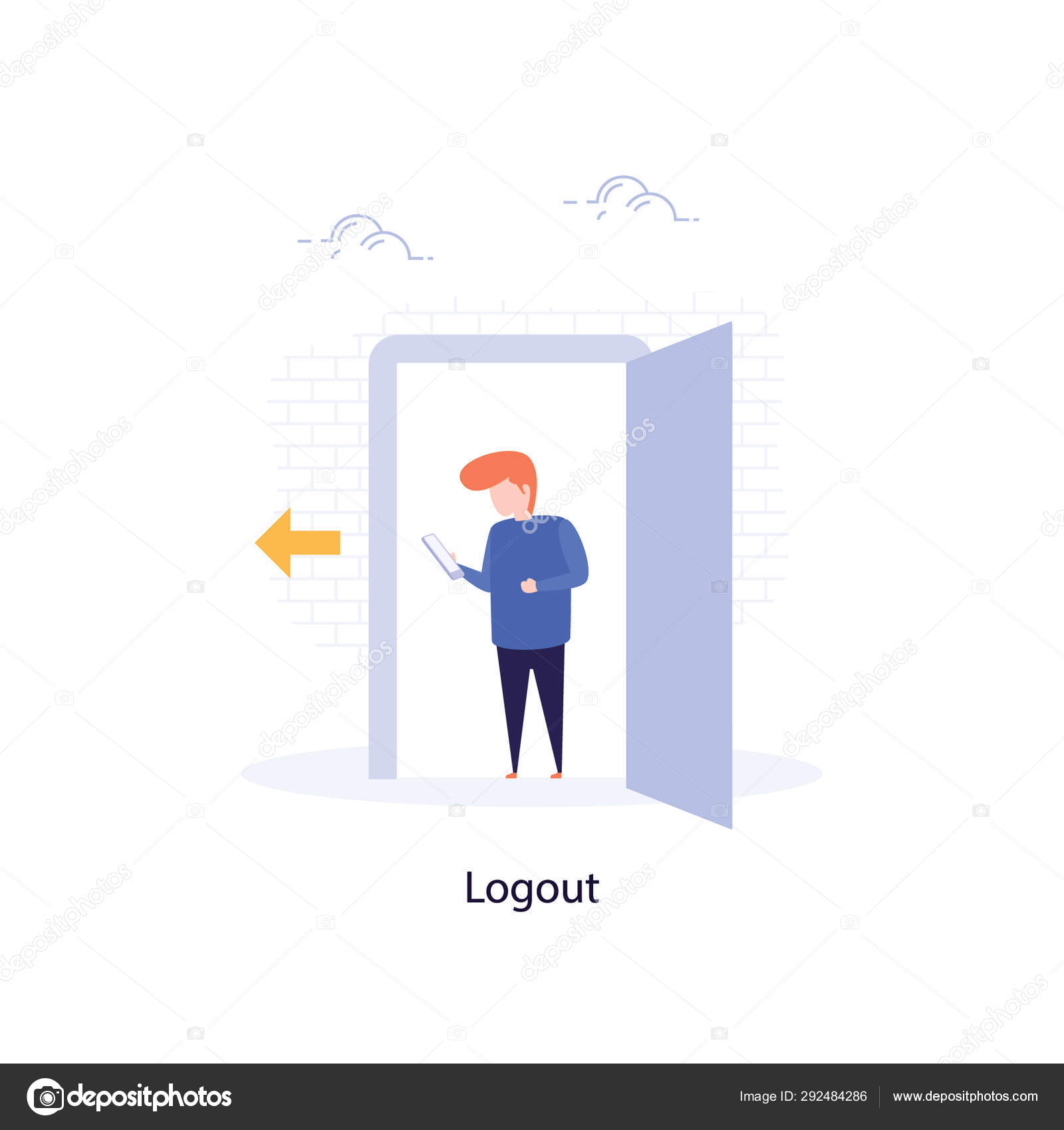 User Logout Vector Onboarding Illustration Stock Vector Image by ...