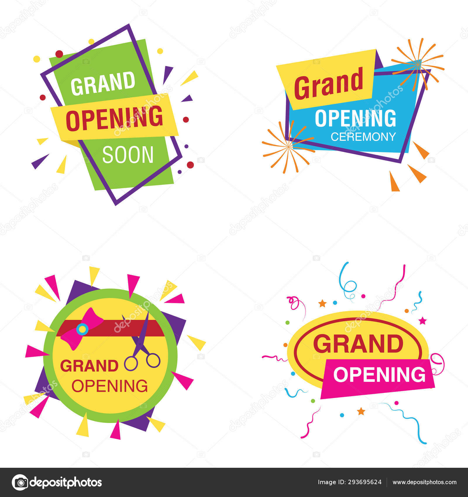 Inauguration Ceremony Badges Vectors Exhibiting Alluring Fascinating ...