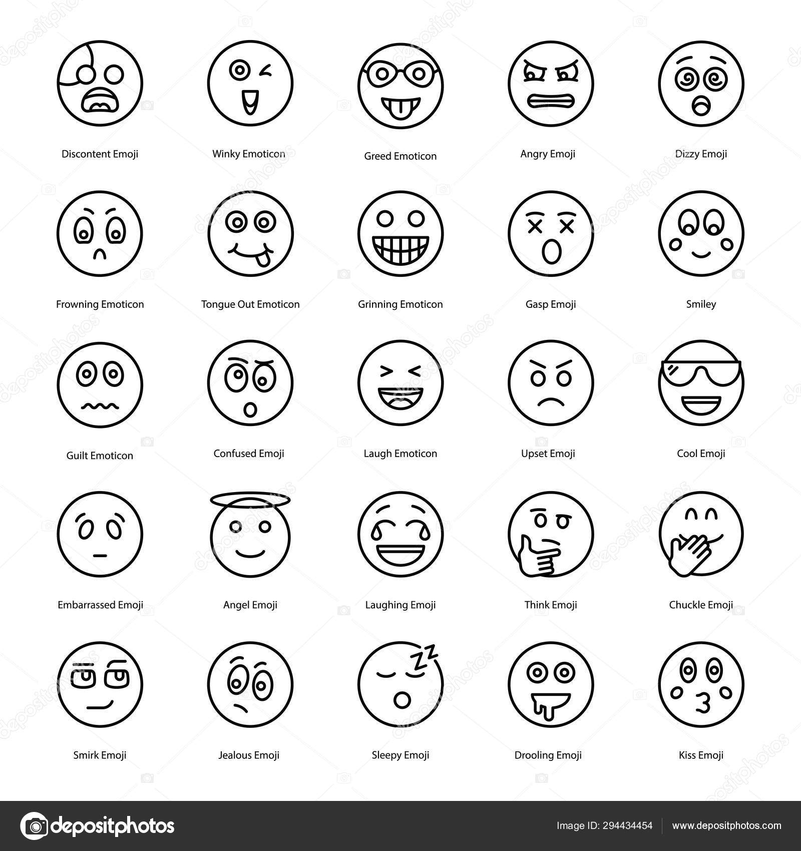 Here Collection Emoticons Assortment Different Smileys Various Silly ...