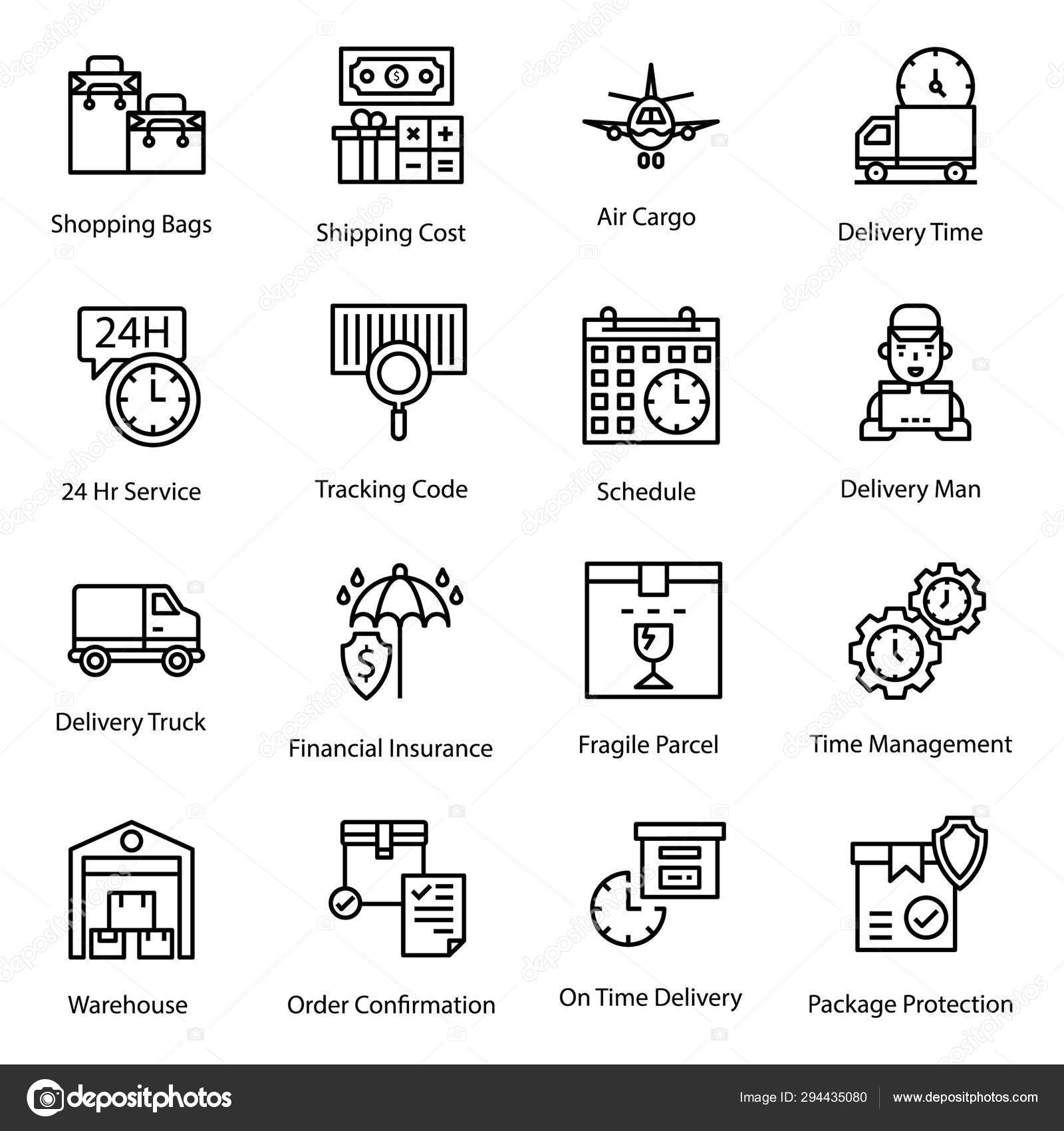 Here Pack Logistics Line Vectors Pack Having Alluring Captivating Icons ...