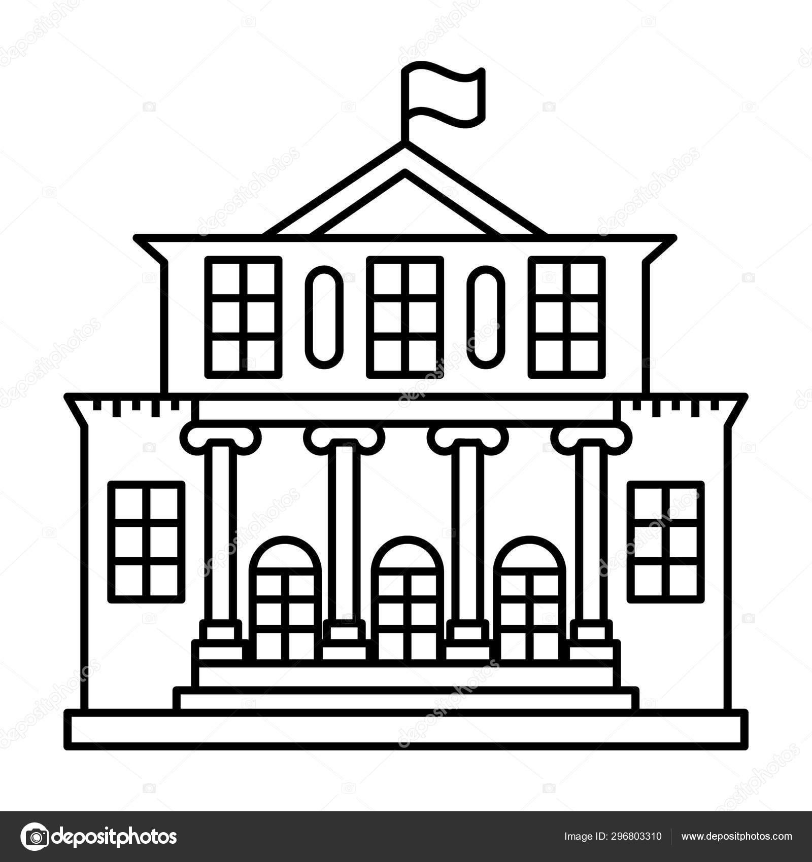 Vector Government Building Line Illustration ⬇ Vector Image by ...