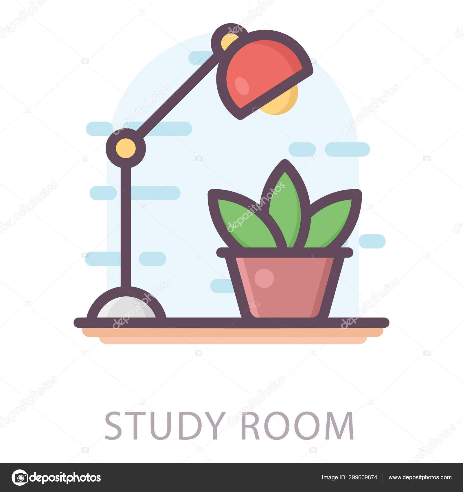 Study Lamp Icon Design White Background Stock Vector by ©vectorspoint ...