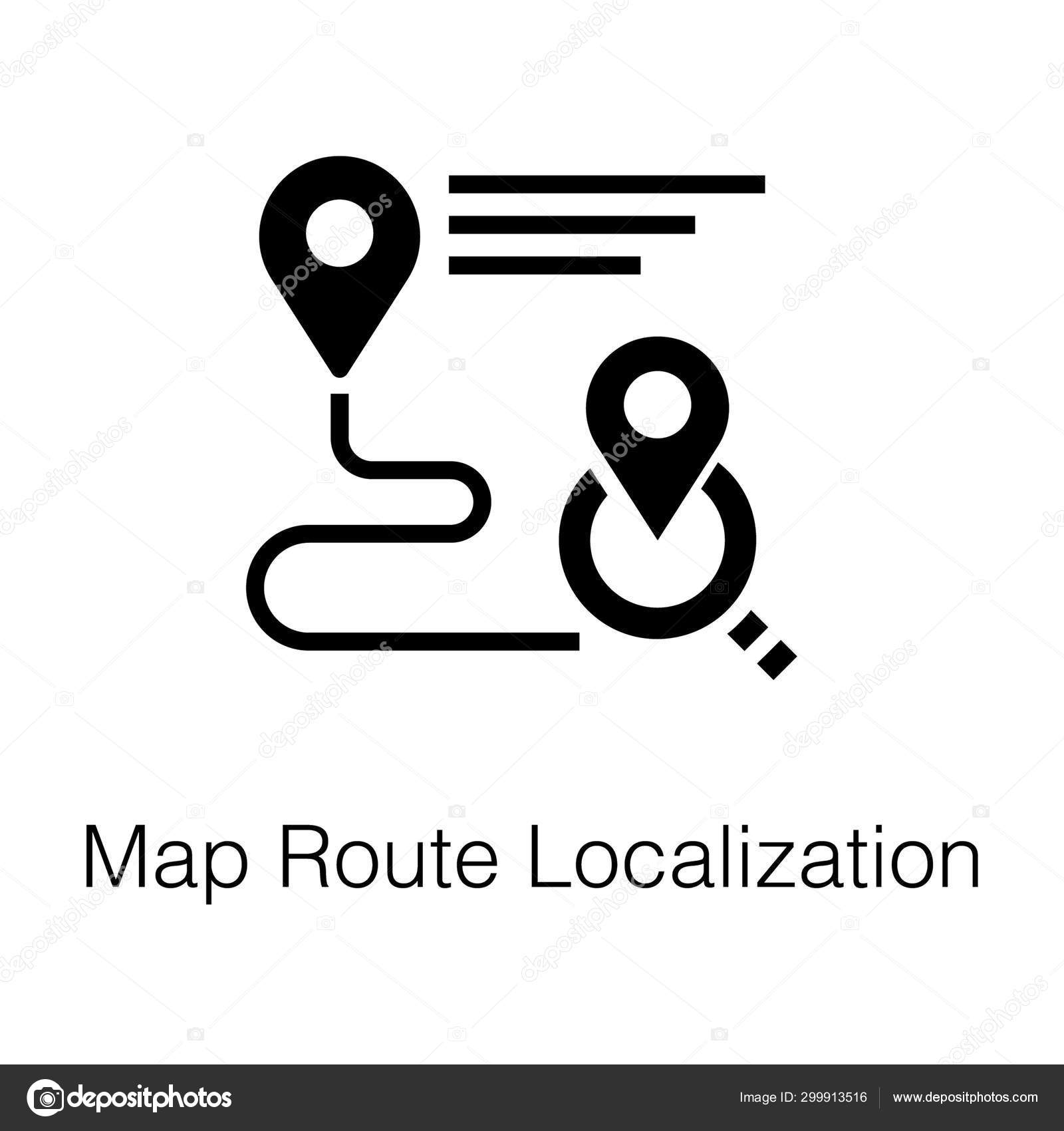 Icon Map Route Location Stock Vector by ©vectorspoint 299913516