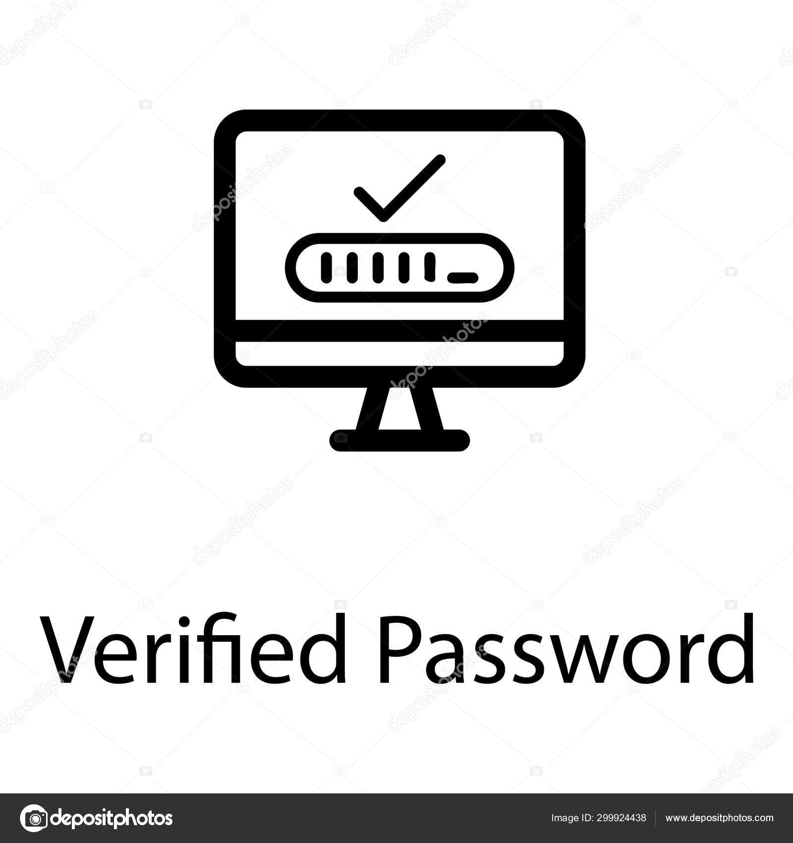 Verified Password Vector Line Design Stock Vector Image by ...