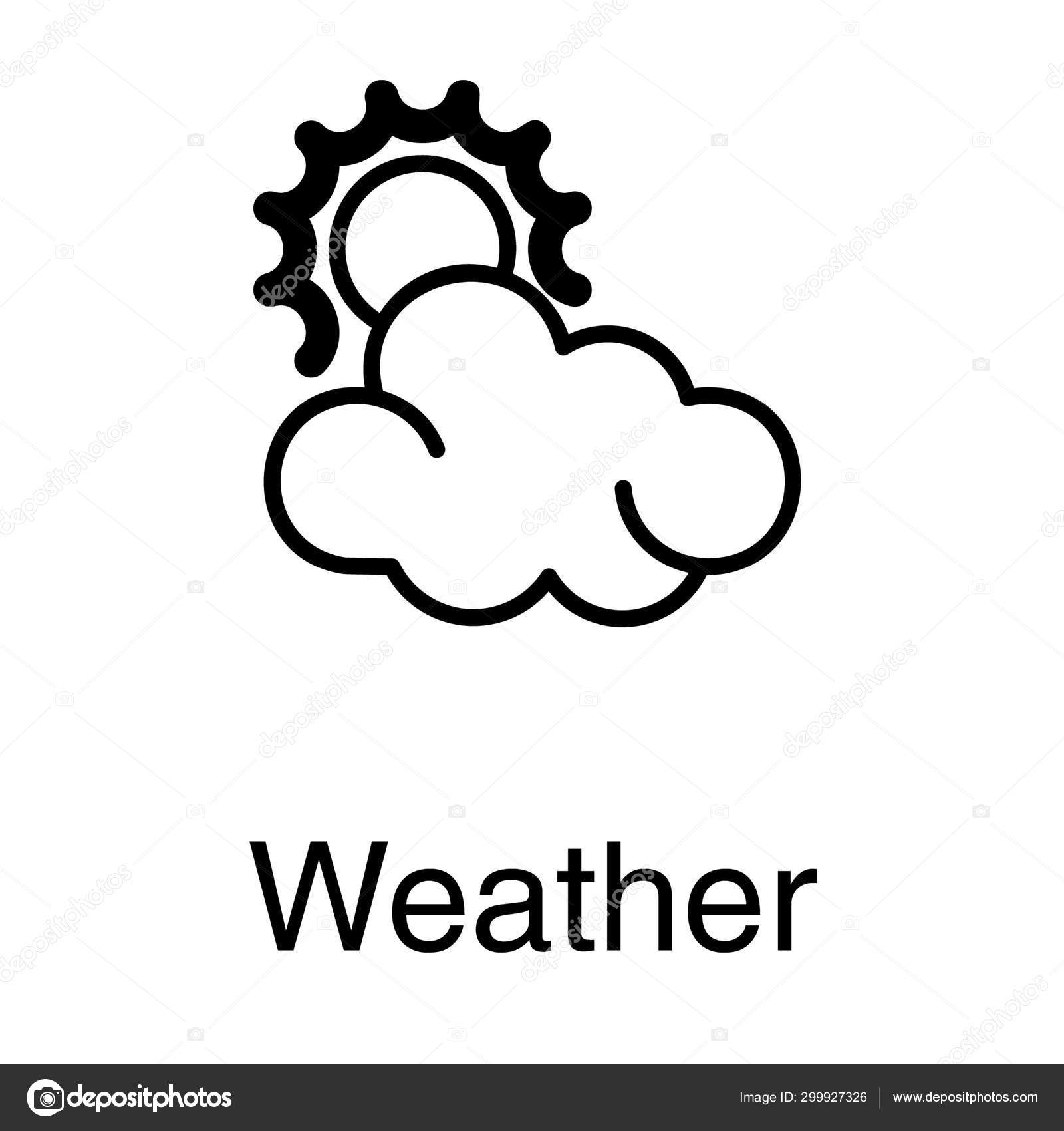 Cloudy Weather Vector Line Design Stock Vector by ©vectorspoint 299927326