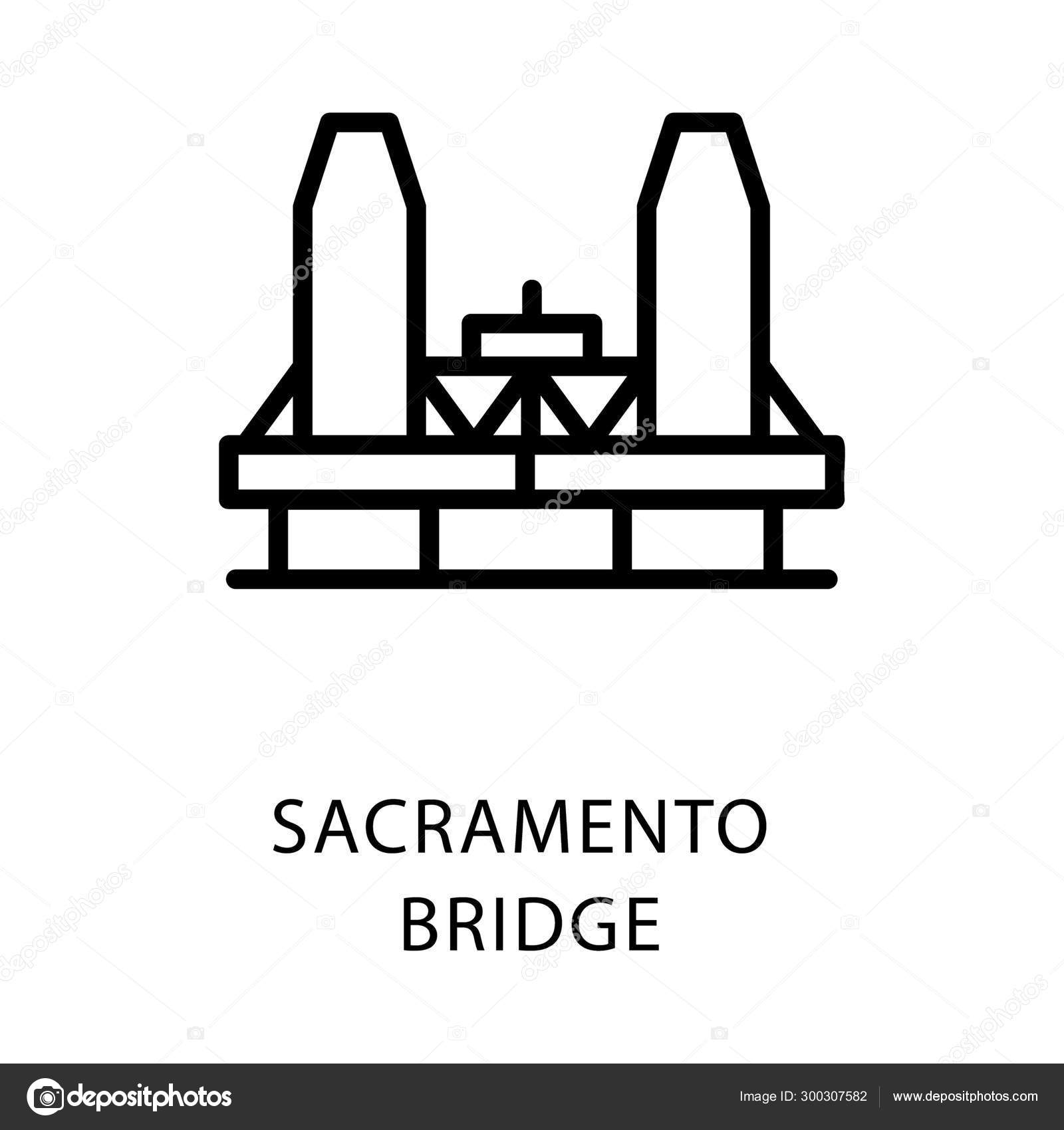 Sacramento Tower Bridge Line Vector Stock Vector Image by ©vectorspoint ...