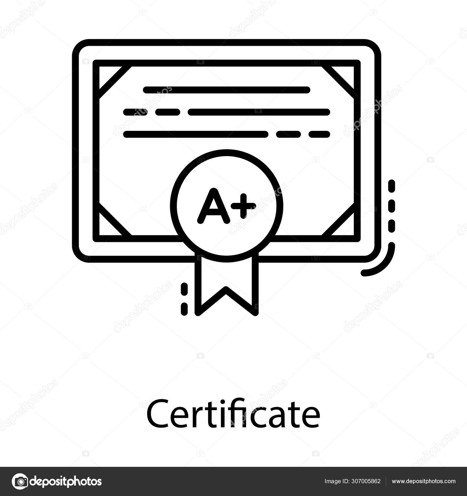 Certificate Line Design Isolated White Background Stock Vector by ...