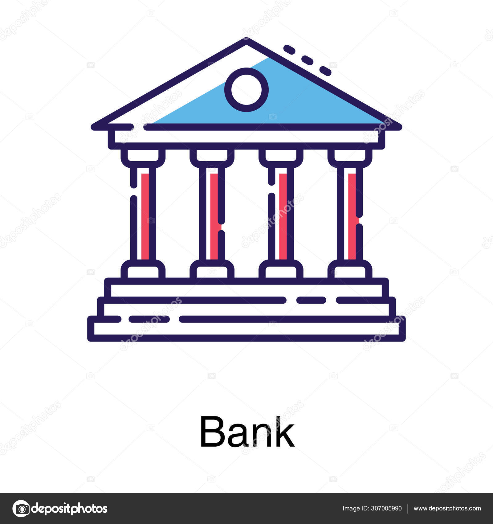 Bank Icon Flat Bank Icon In Flat Design Bank Icon In Flat Design