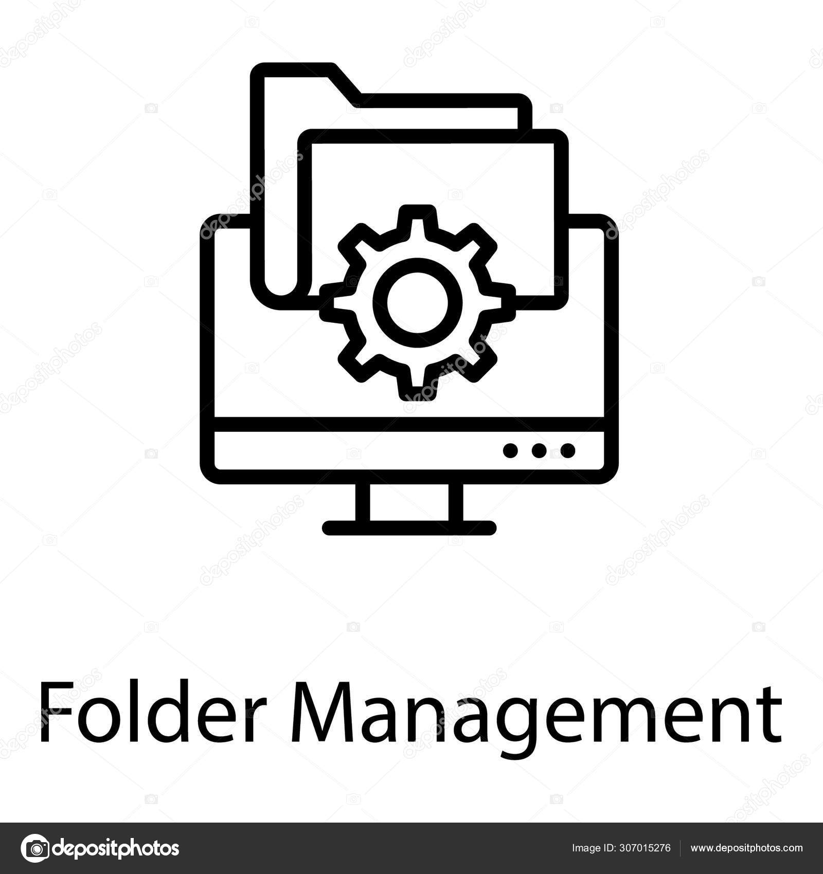 Icon Folder Setting Line Design Stock Vector by ©vectorspoint 307015276