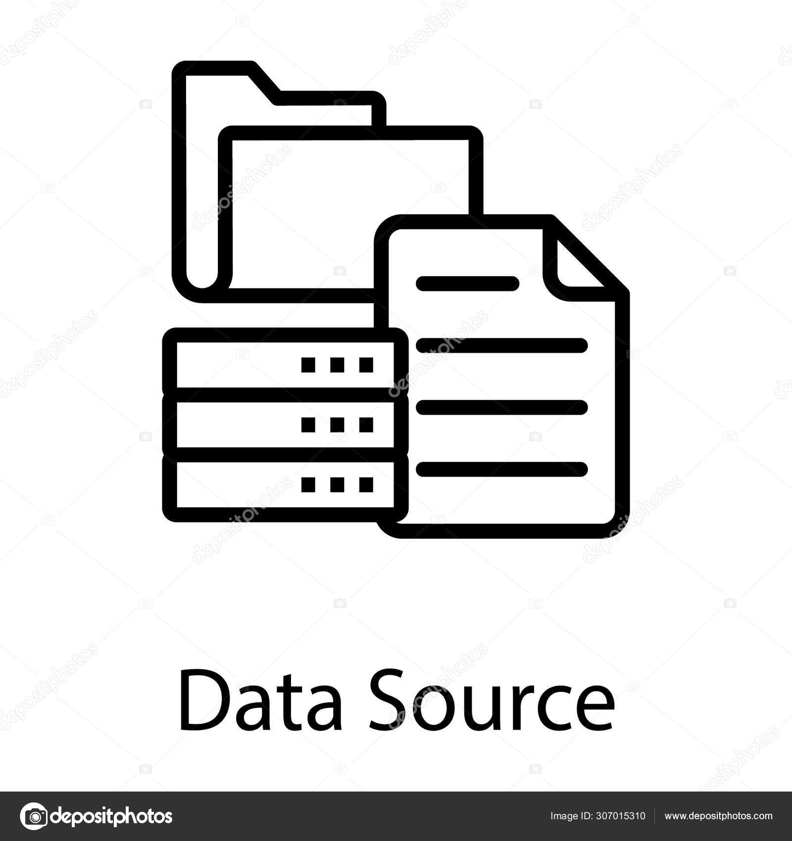 Line Design Data Source Icon — Stock Vector © vectorspoint #307015310