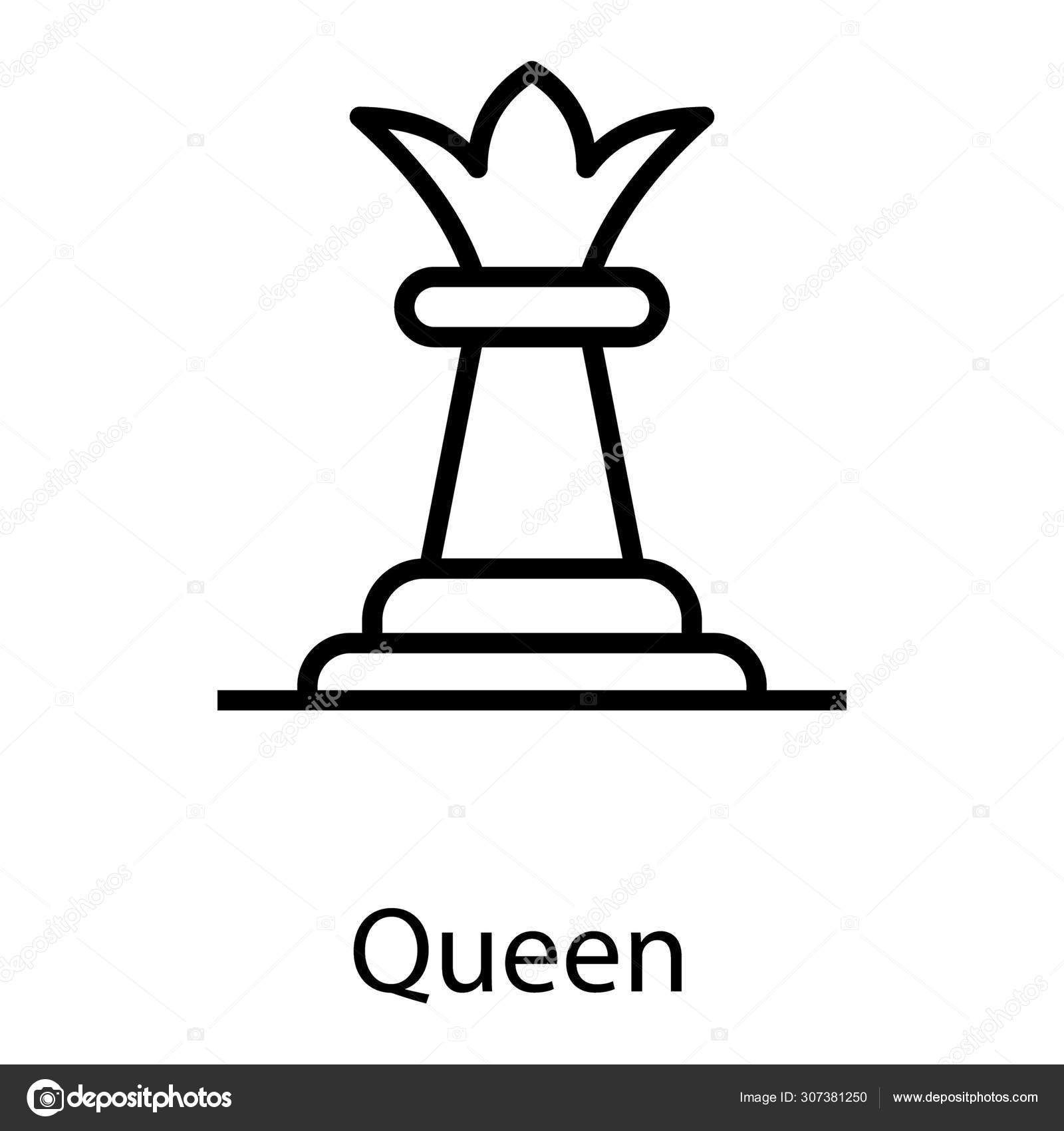 Chess Queen Icon Line Design Stock Vector by ©vectorspoint 307381250