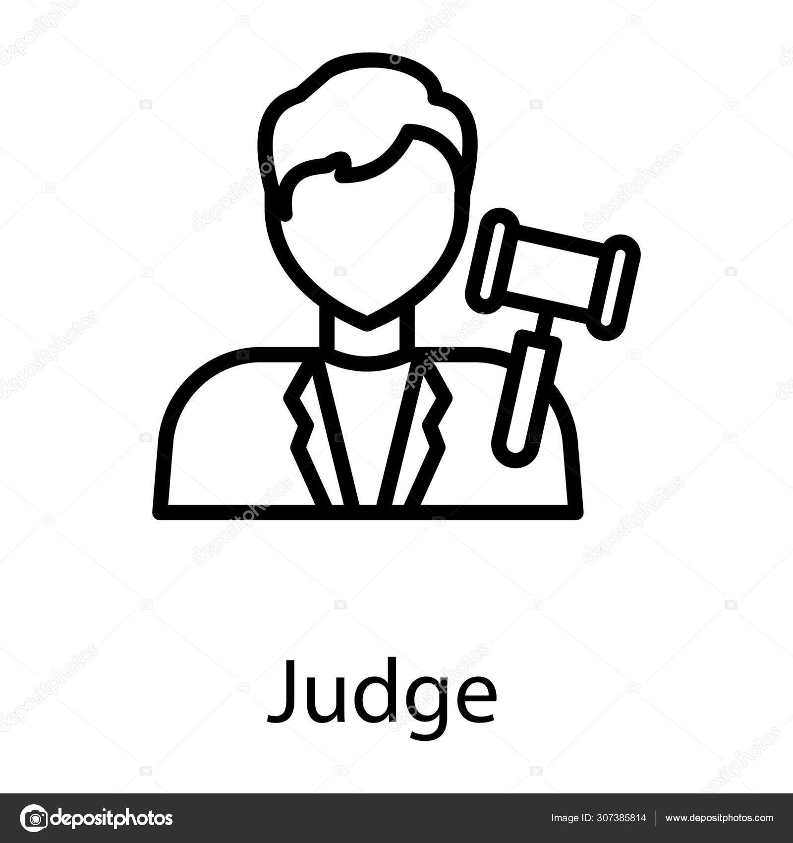 Professional Court Judge Line Design Stock Vector Image by ...