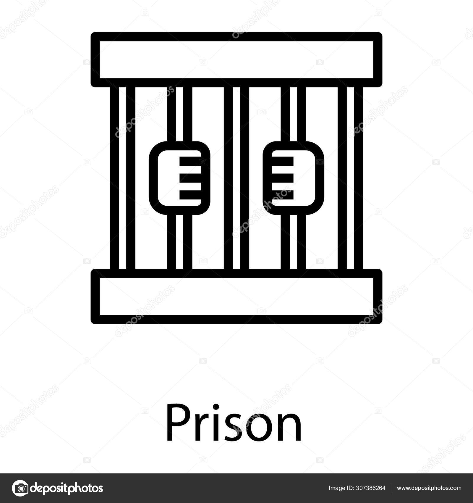 Prisión Vector Cárcel Línea Diseño vector, gráfico vectorial ...