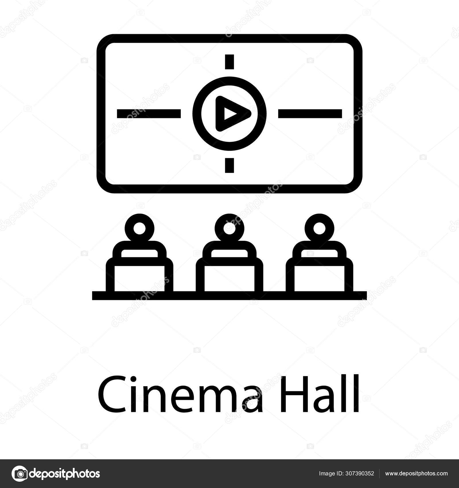 Cinema Hall Vector Line Design Stock Vector Image by ©vectorspoint ...