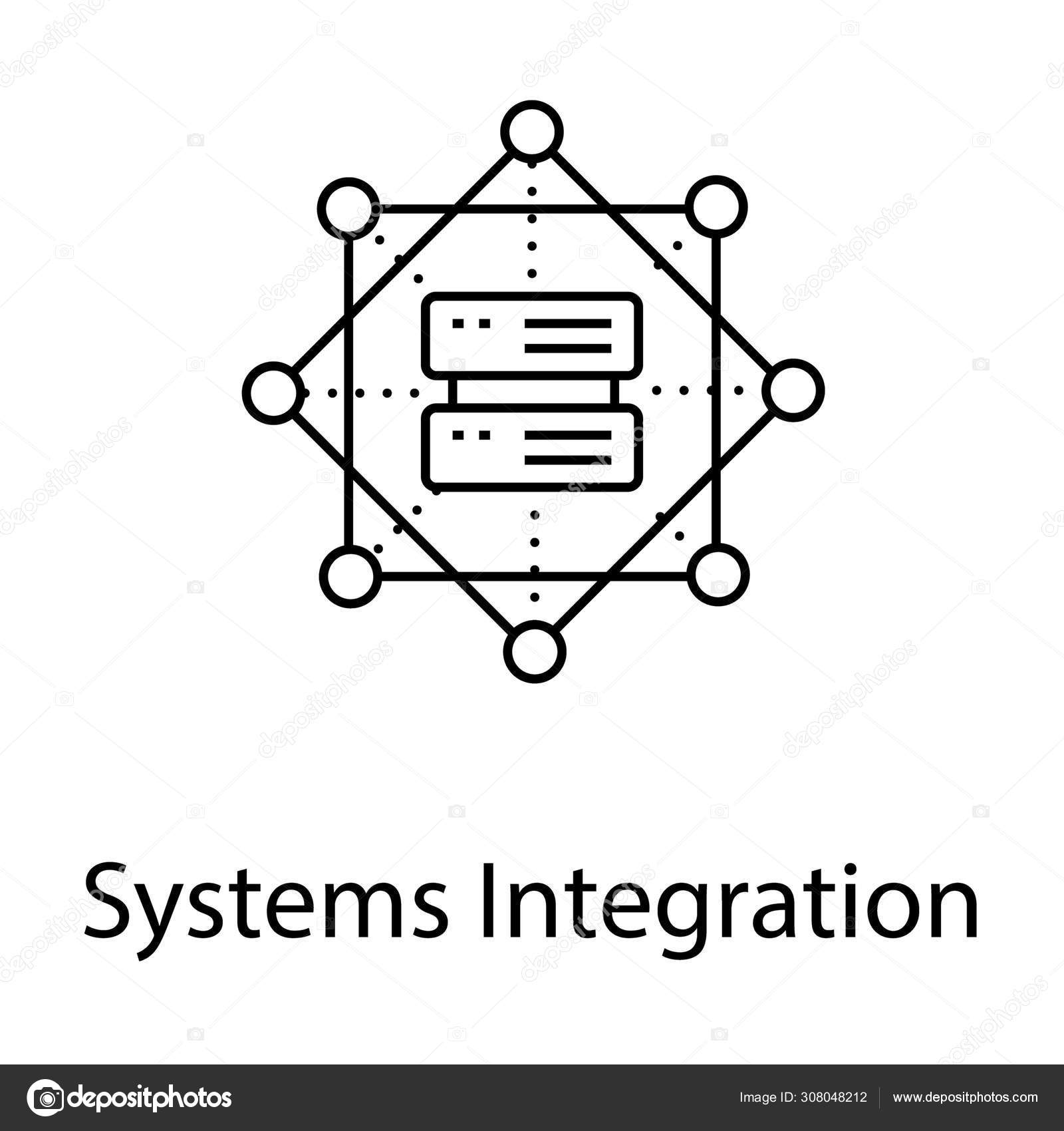 System Integration Icon Line Design Stock Vector by ©vectorspoint 308048212