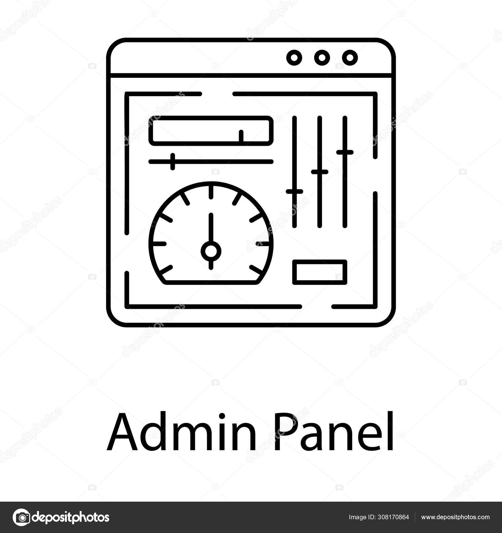 Admin Panel Icon Line Design Stock Vector by ©vectorspoint 308170864