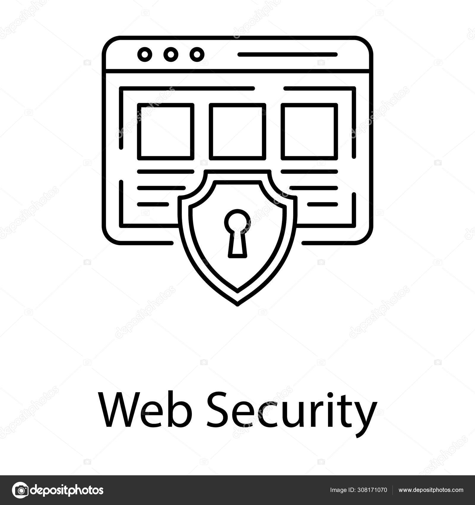Protected Website Icon Line Design Stock Vector Image by ©vectorspoint ...