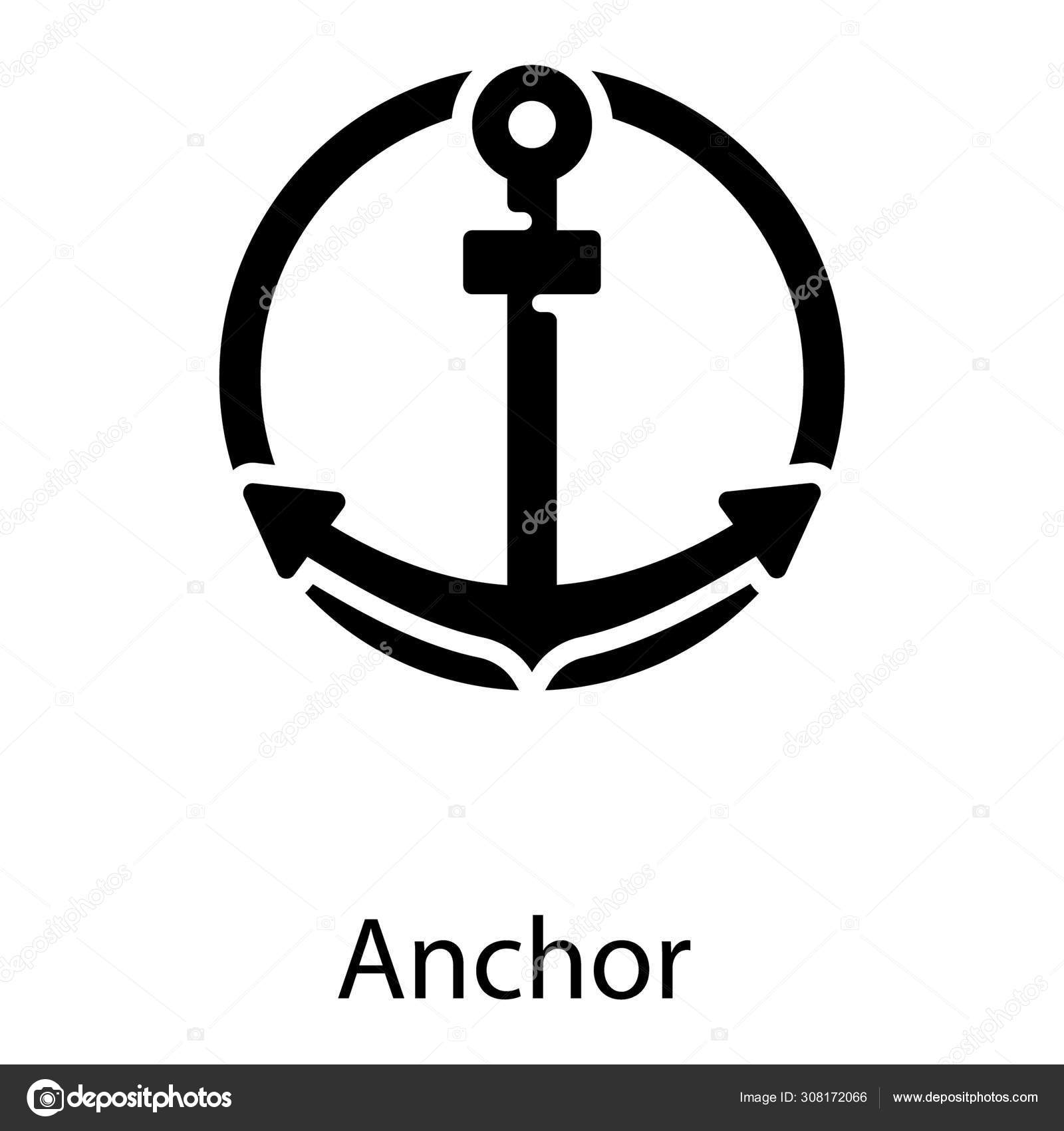 Diseño Ícono Vector Ancla Sólida Vector de stock #308172066 de ...