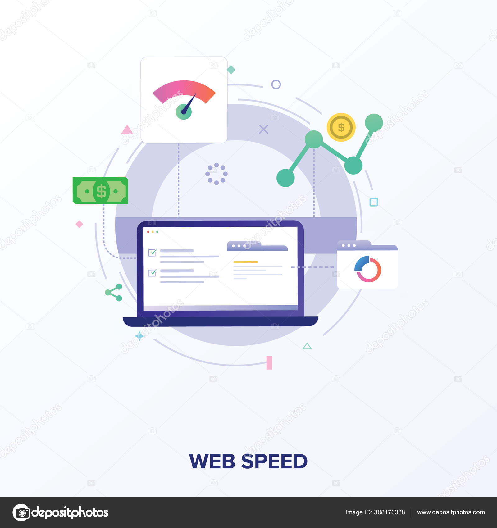 Web Speed Test Vector Design Stock Vector Image by ©vectorspoint #308176388