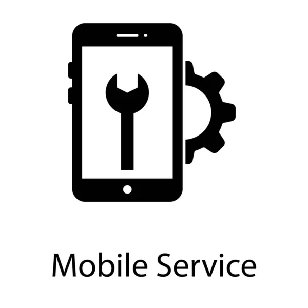 Solid design of mobile phone setting icon. — Illustration