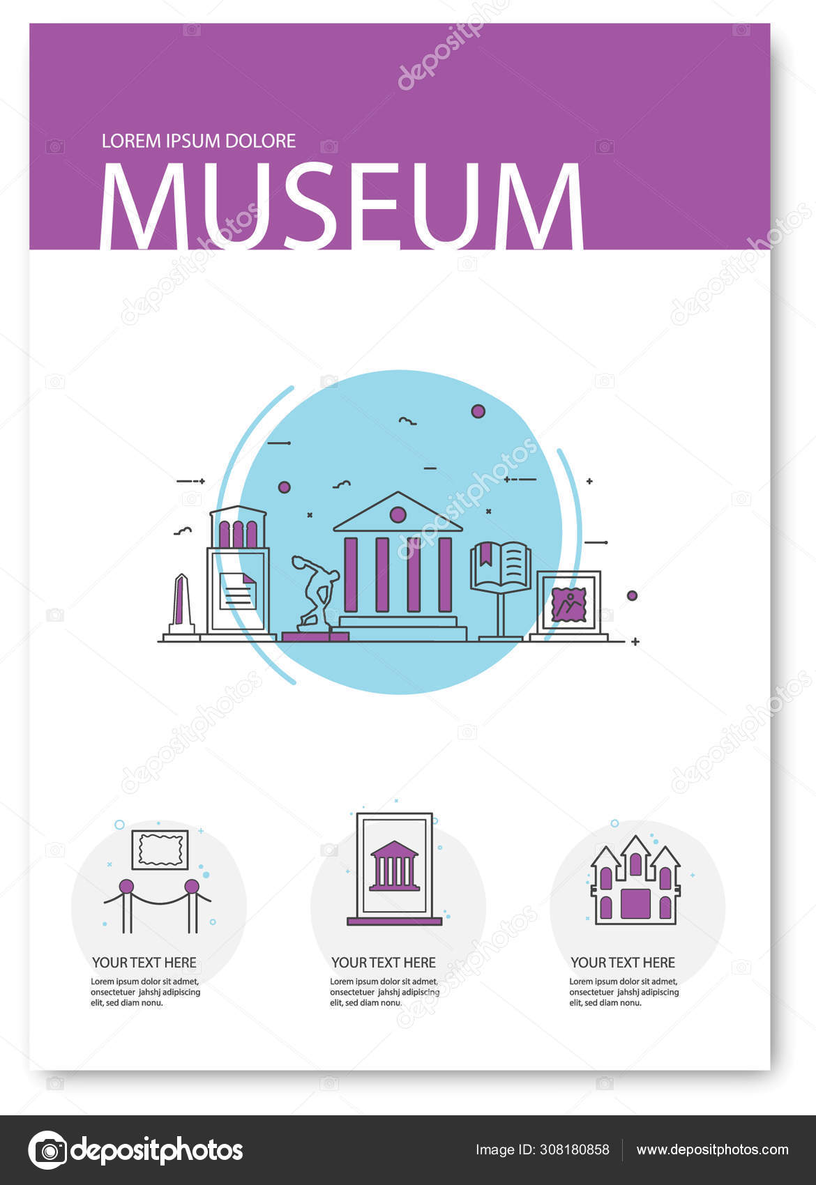 Museum Template Design Vibrant Palette White Background Making ...