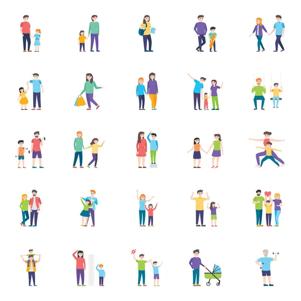 Family Problems Icons — Stock Vector © macrovector #93646952