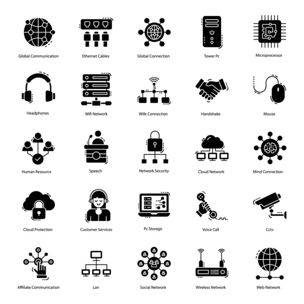 Communication Line Icons Pack Can Used Digital Communication Data ...