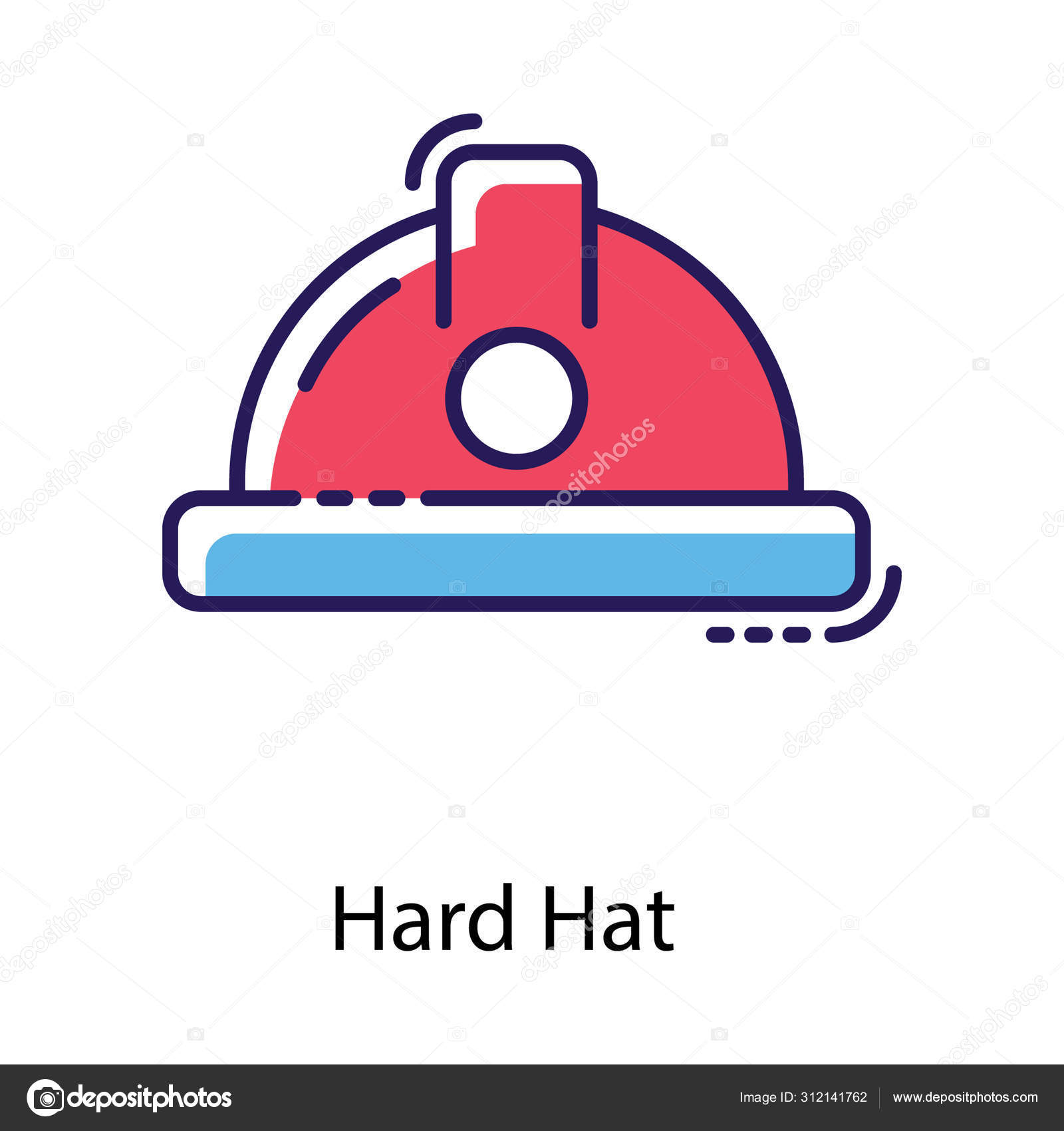 Engineer Cap Icon Hard Hat Editable Design Isolated White Background ...
