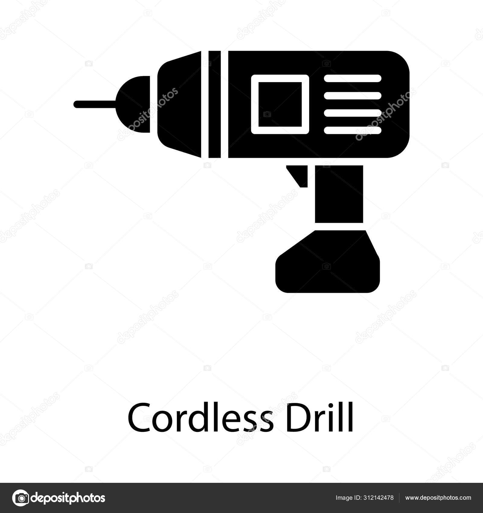 Drill Machine Icon Engraving Industrial Use Solid Editable Vector ...