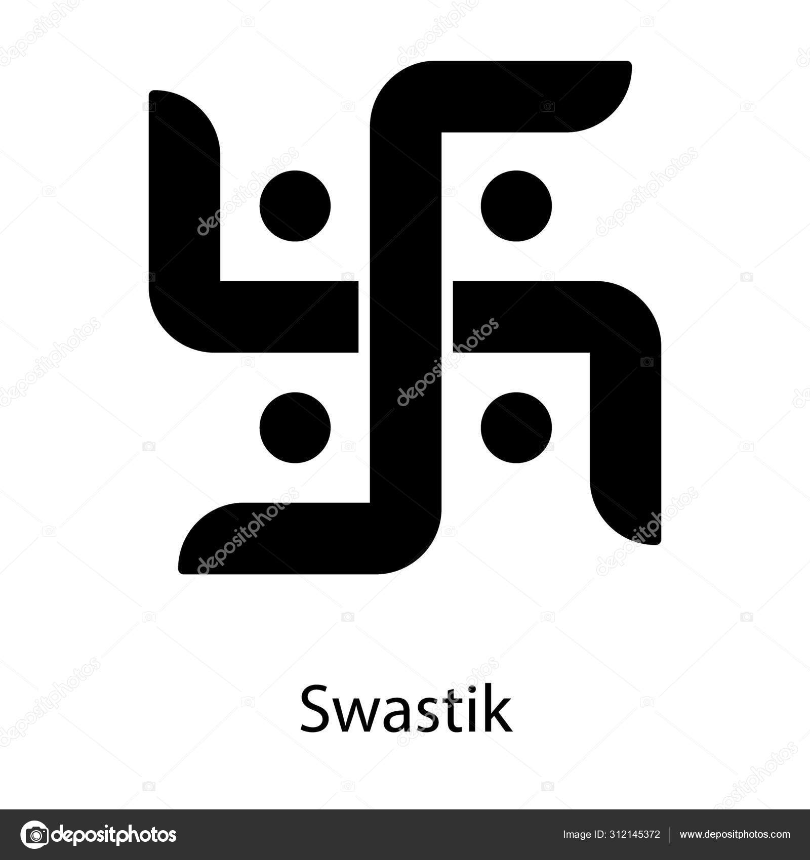 Hindu Religious Logo Symbol Swastika Icon Glyph Design ⬇ Vector Image ...