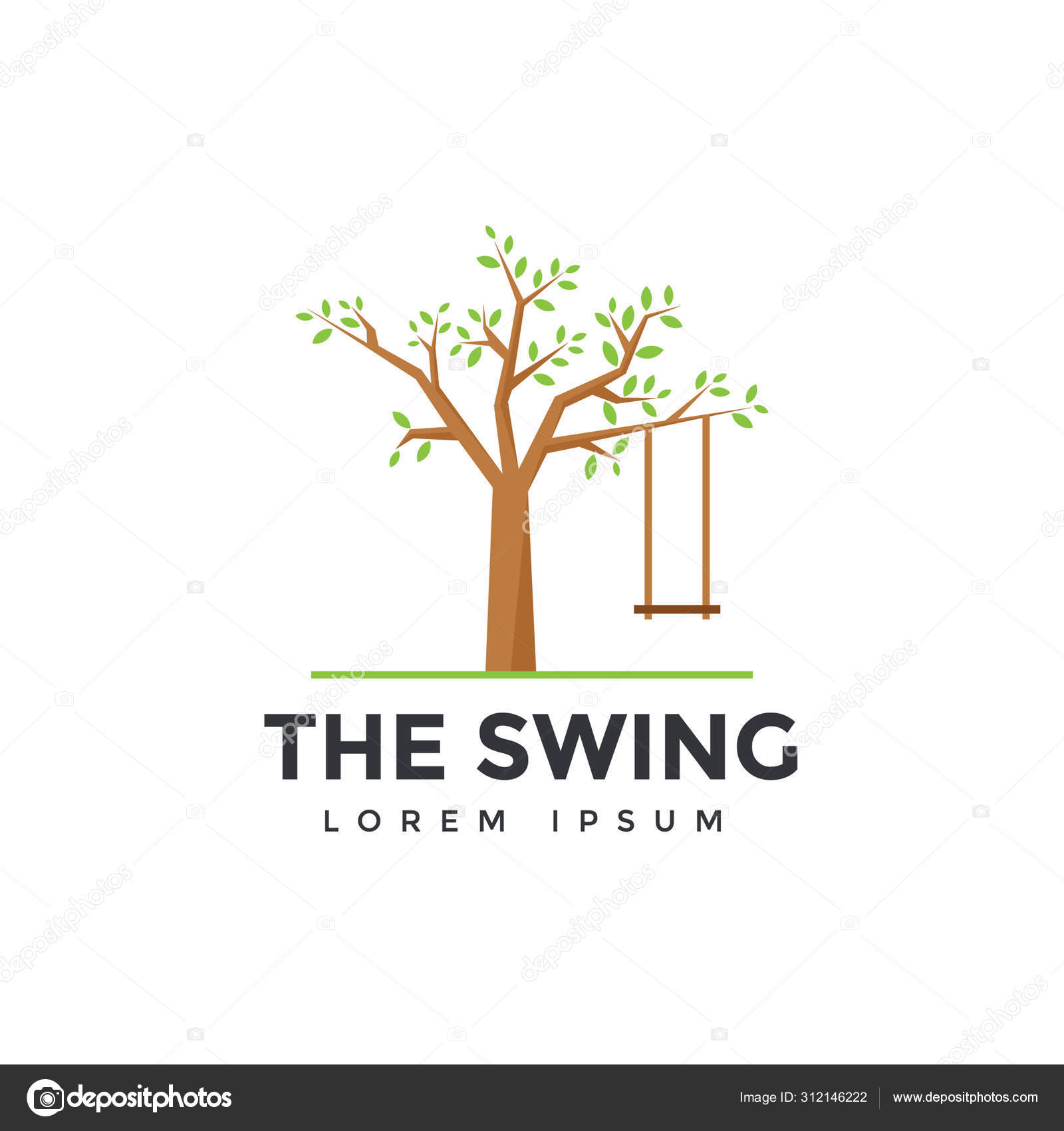 Kids Swing Logo Isolated White Background Stock Vector Image by ...