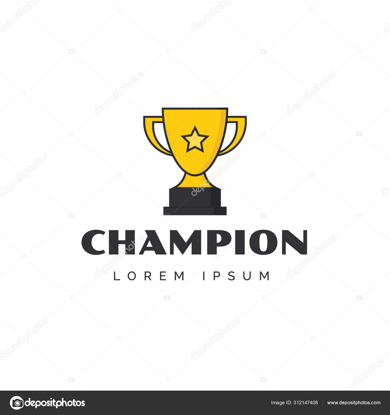 Star Trophy Champion Vector White Background Stock Vector by ...
