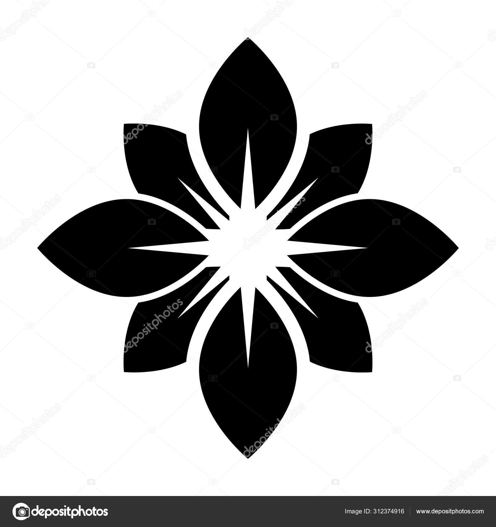Flower Tattoo Icon Isolated White Background Stock Vector by ...