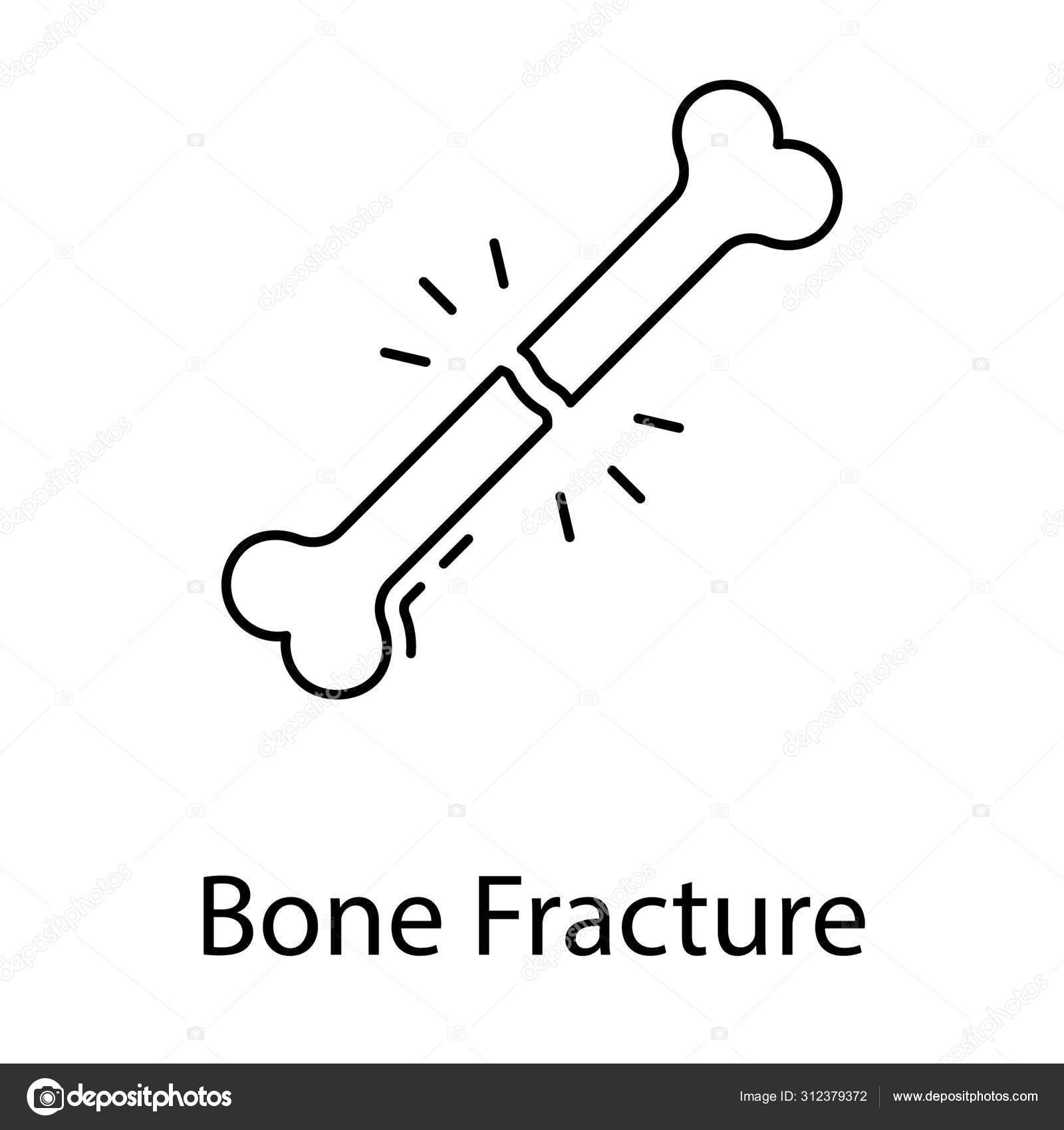 Bone Fracture Icon White Background Stock Vector by ©vectorspoint 312379372